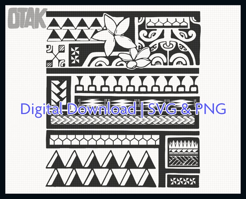 Polynesian Tribal Pattern SVG and PNG Graphic Polynesian - Etsy