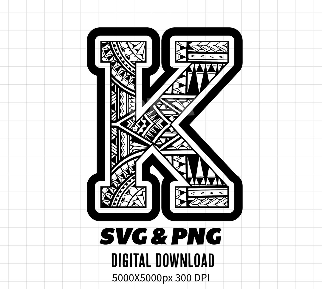 Polynesian Tribal Letter "k" | Polynesian Tribal Alphabet | Polynesian ...