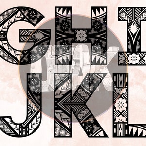 Polynesian Letters and Numbers Bundle | Tribal Letters A to Z ...