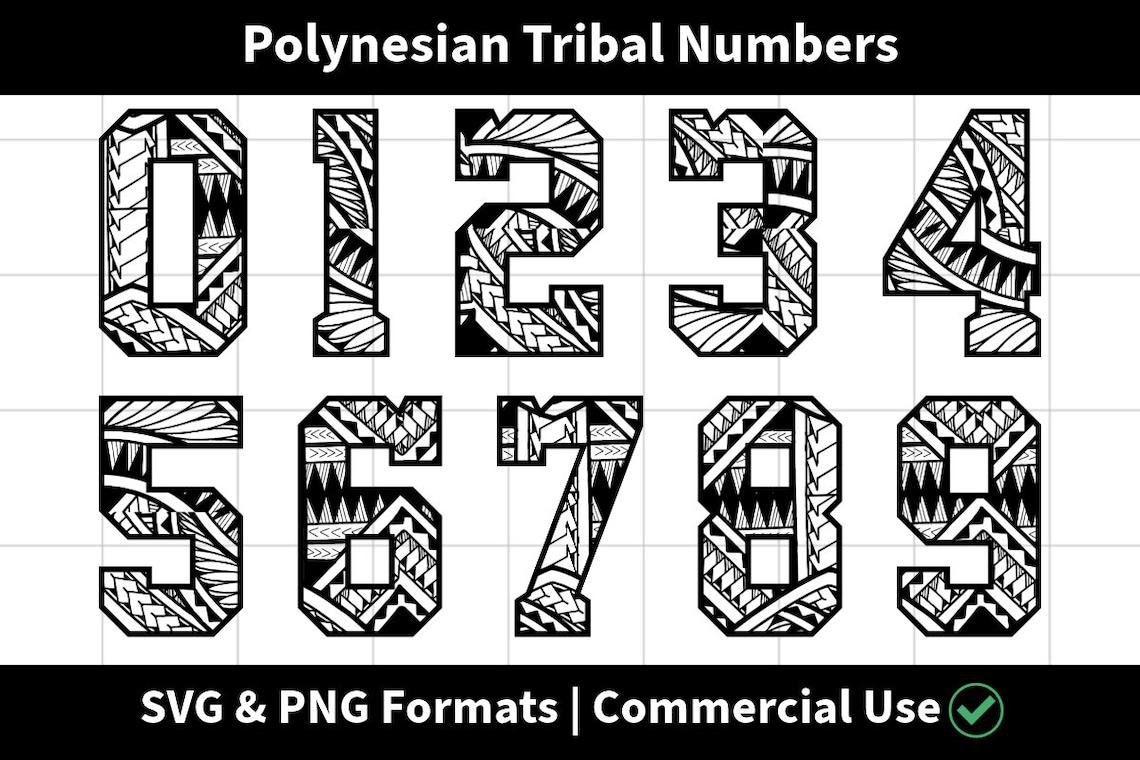 Polynesian Tribal Letters and Numbers Bundle | Tribal Letters A to Z ...