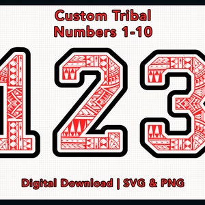 Tribal Numbers Fonts 0-9 | Polynesian Tribal Fonts | Numbers SVG and ...