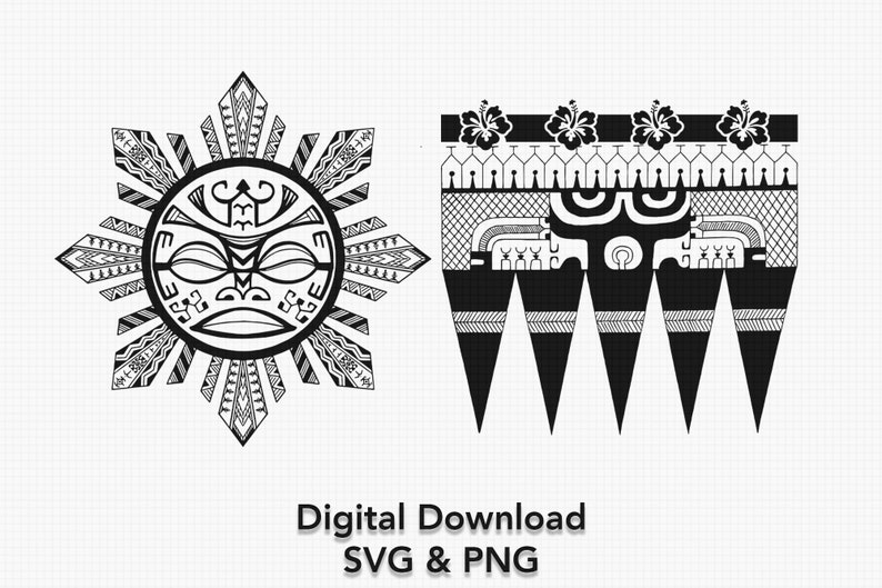 Polynesian Tribal Graphics SVG and PNG - Etsy