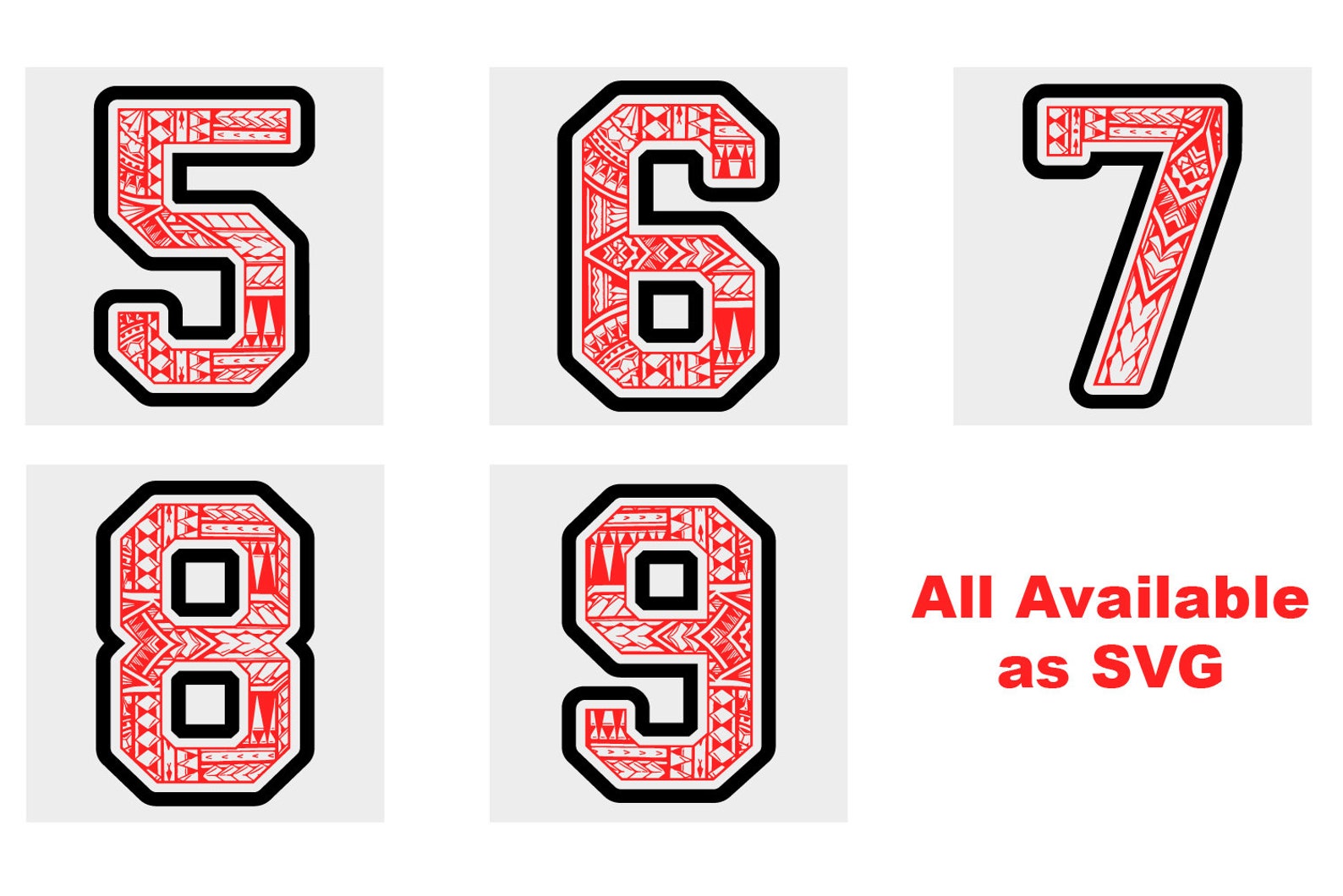 Tribal Numbers Fonts 0-9 Polynesian Tribal Fonts Numbers - Etsy
