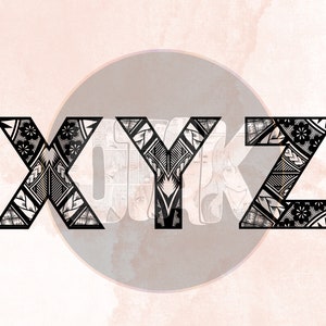 Polynesian Letters and Numbers Bundle Tribal Letters A to Z Polynesian ...