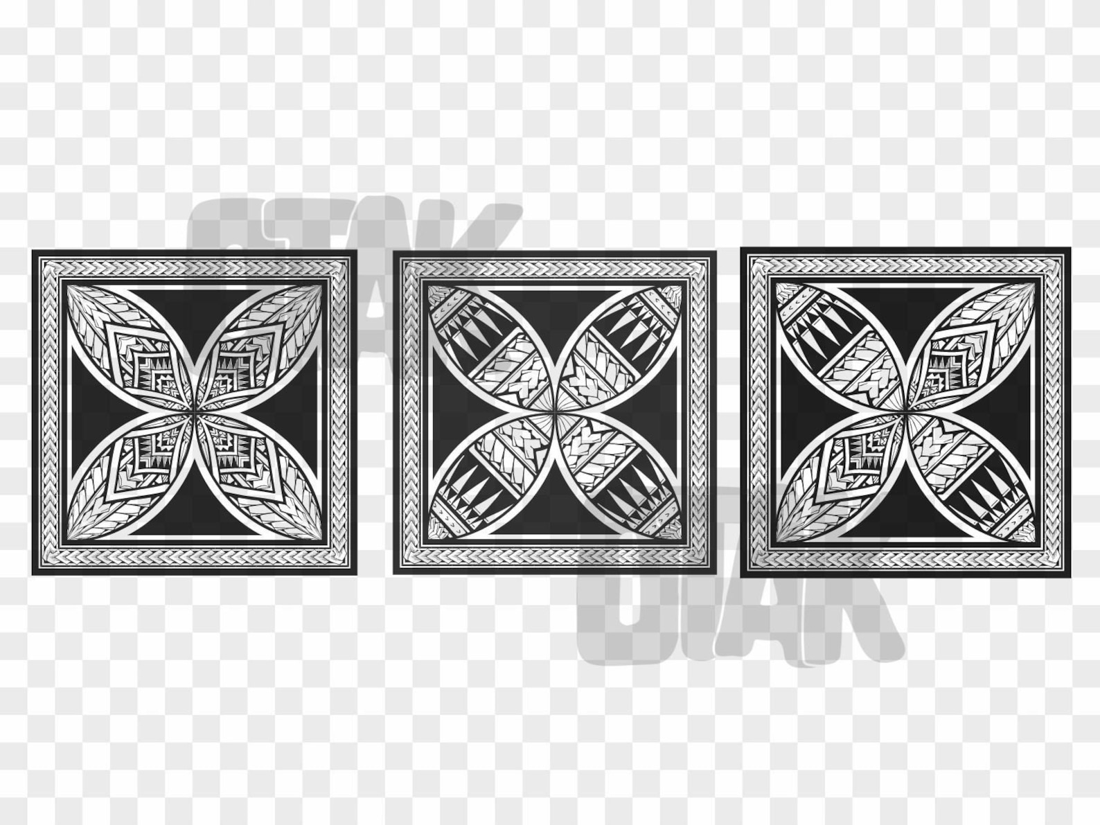 Polynesian Tribal Frame SVG and PNG Graphic Polynesian - Etsy