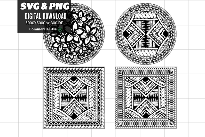 Polynesian Pattern SVG and PNG Graphic | Polynesian Tribal Pattern ...