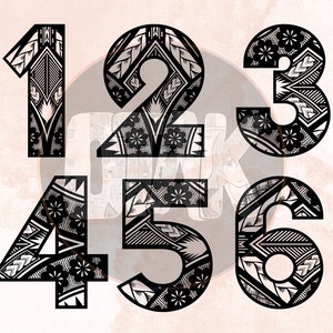 Polynesian Letters and Numbers Bundle | Tribal Letters A to Z | Polynesian Numbers 0-9 ...