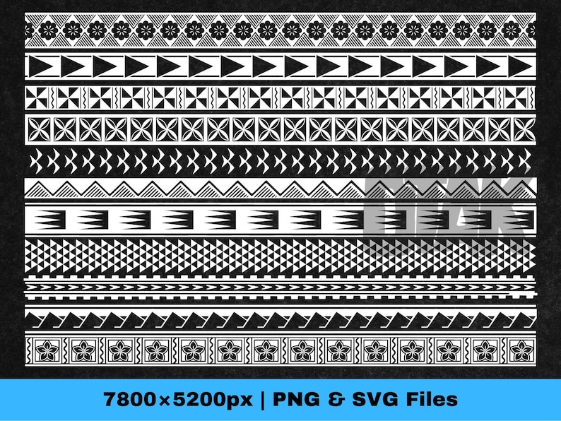 Polynesian Tribal SVG and PNG Graphic Mix Pacific Tribal - Etsy