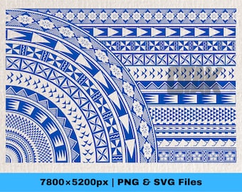 Polynesian Tribal SVG and PNG Graphic Mix Pacific Tribal Pattern ...