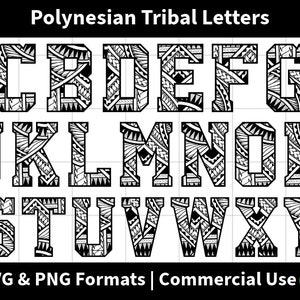 Polynesian Tribal Letters and Numbers Bundle | Tribal Letters A to Z ...