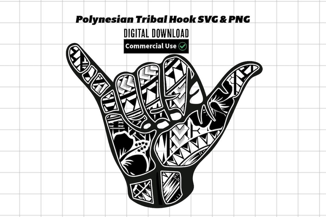 Polynesian Tribal Shaka Sign SVG and PNG Graphic | Samoan Tribal Design ...