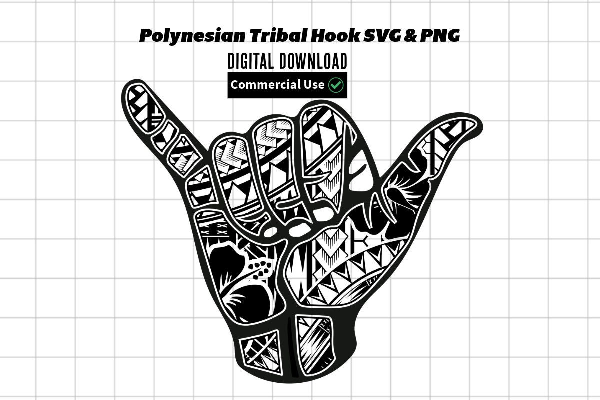 Polynesian Tribal Shaka Sign SVG and PNG Graphic | Samoan Tribal Design ...
