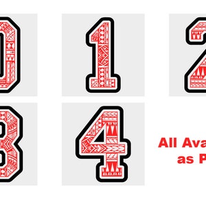 Tribal Numbers Fonts 0-9 | Polynesian Tribal Fonts | Numbers SVG and ...