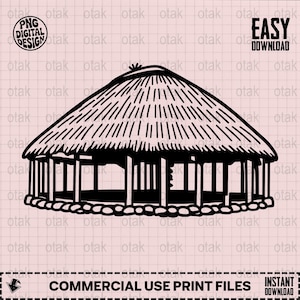 Tribal Hut Clipart, Pacific Island SVG, Polynesian Hut Digital Download ...