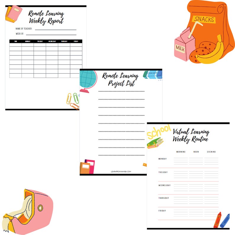 Remote and Virtual Distance Learning Planner – School Guide to Help ...