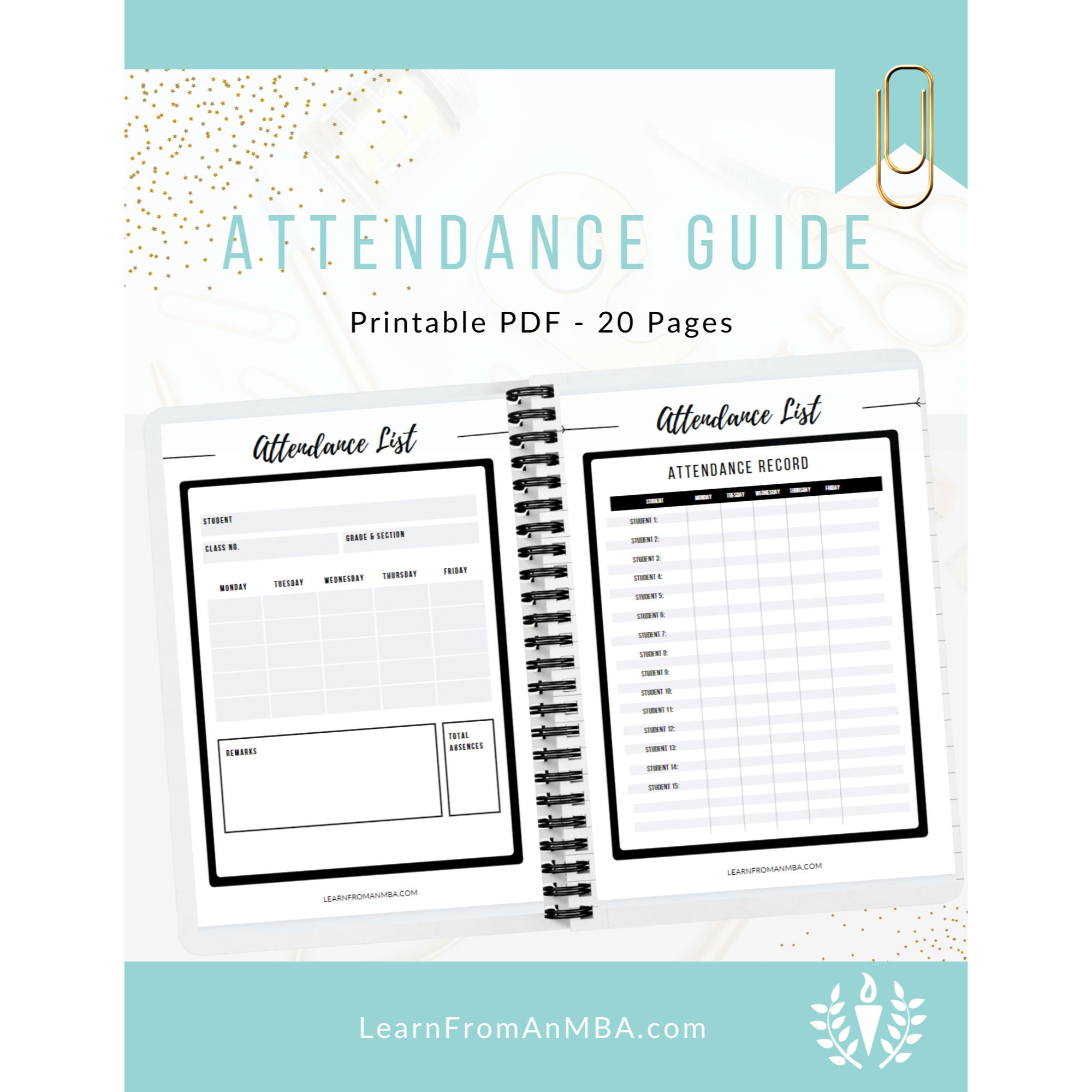 Attendance Guide for Educators, Teachers and Homeschooling Parents - Etsy