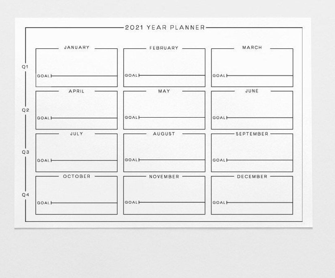 2022 Planner, 2022 Year Planner Printable, 2022 at a Glance, A4 ...