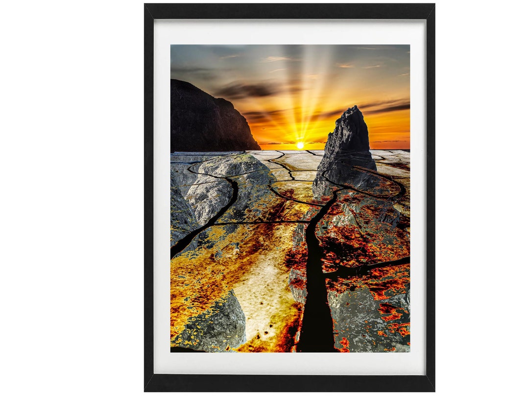 Abstract Sunrise Landscape Art Print: Event Horizon Desert Decor ...