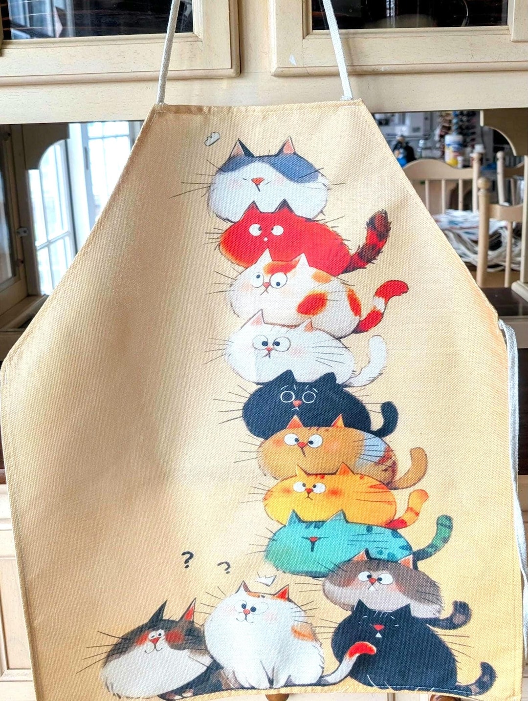 Customize Personalize Aprons With Embroidery Message on Cat Lovers ...