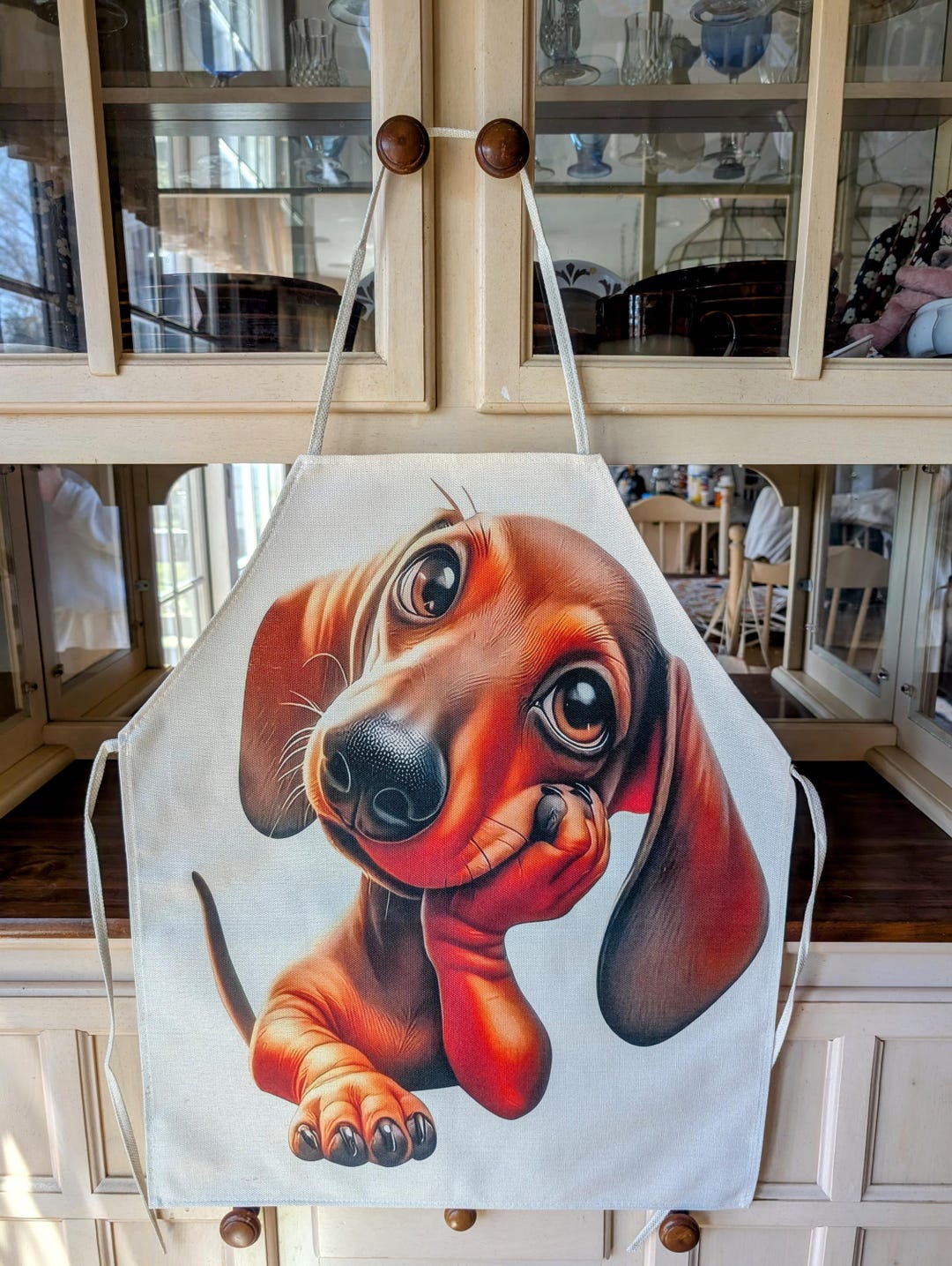 Customize Personalize Aprons With Embroidery Message on Dachshund Dog ...