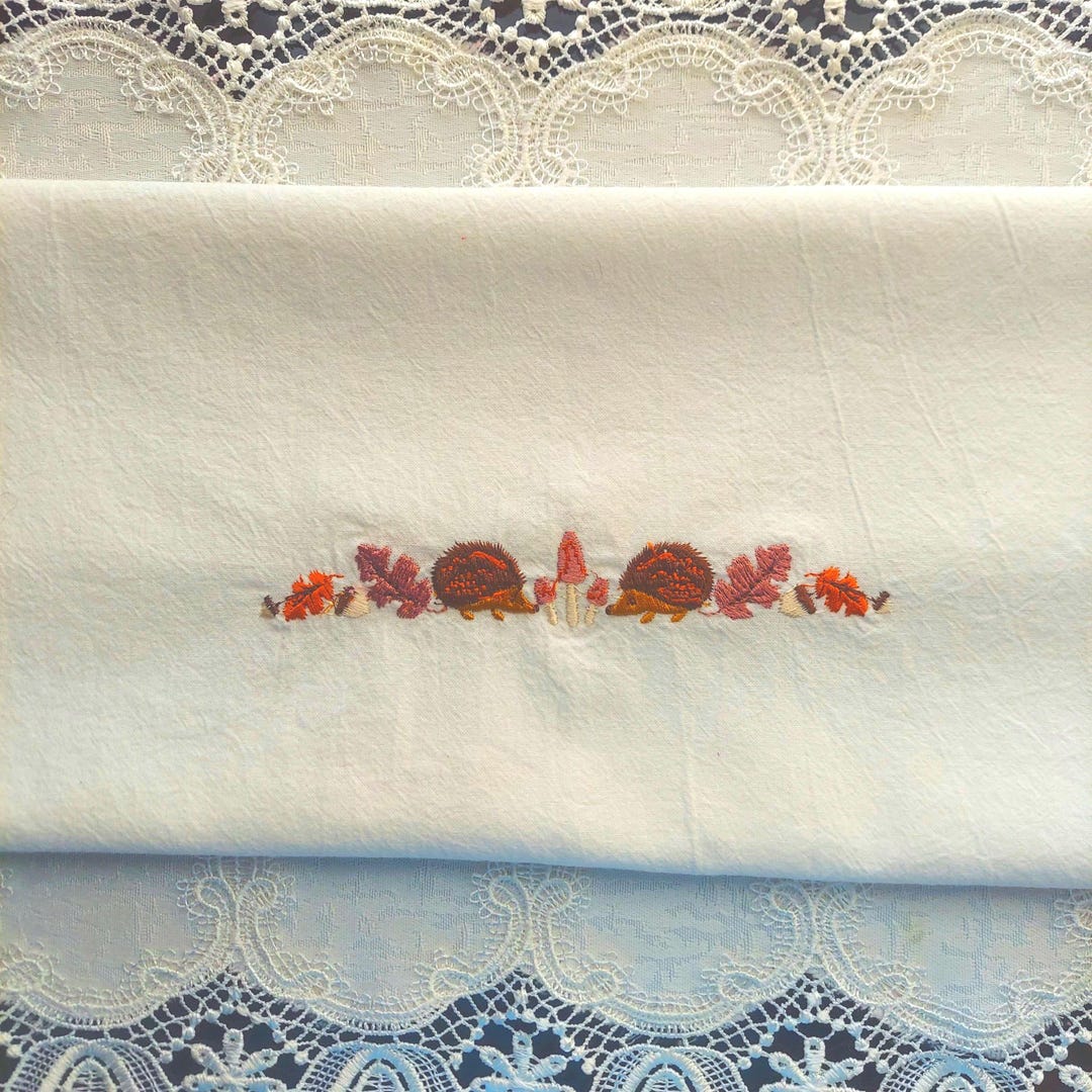 Personalize Customizable Hedgehog Border Design Embroidery on Cotton ...