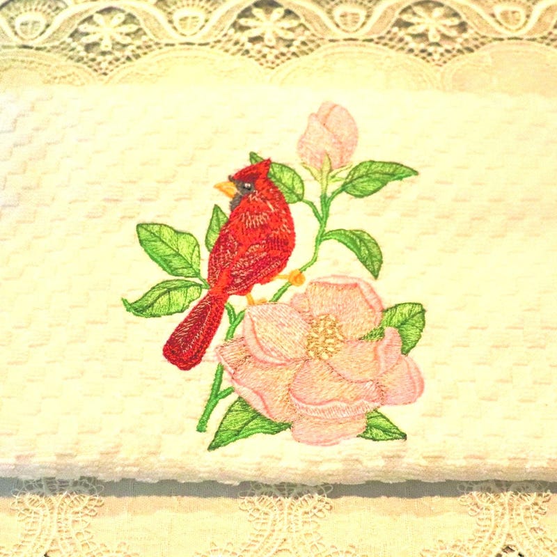 Embroidered Cardinal - Etsy