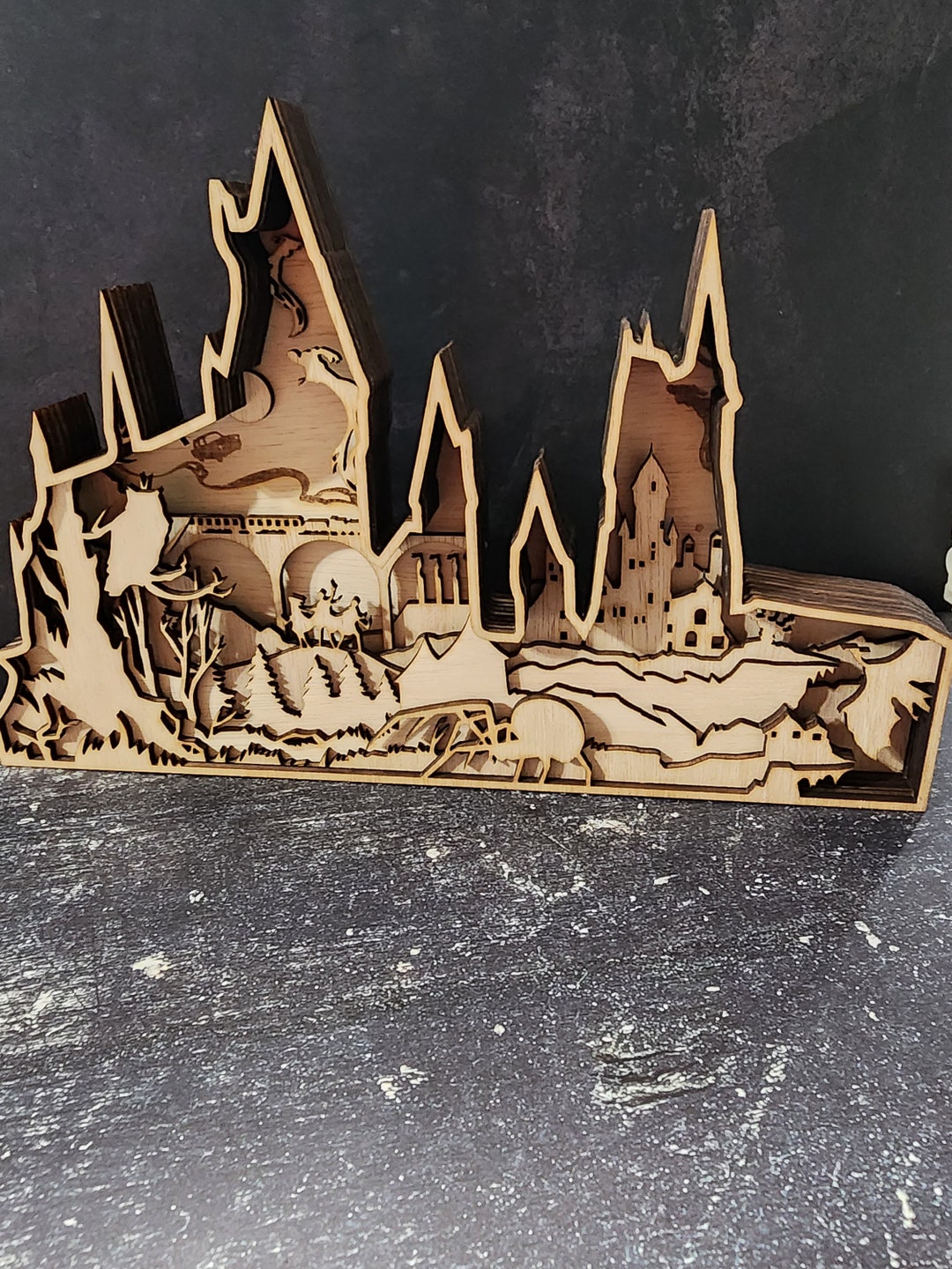 Wizarding World Inspired Laser Cut Wooden Movie Scene. Fast Free ...