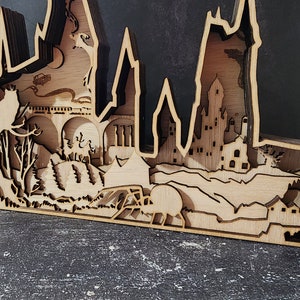 Wizarding World Inspired Laser Cut Wooden Movie Scene. Fast Free ...