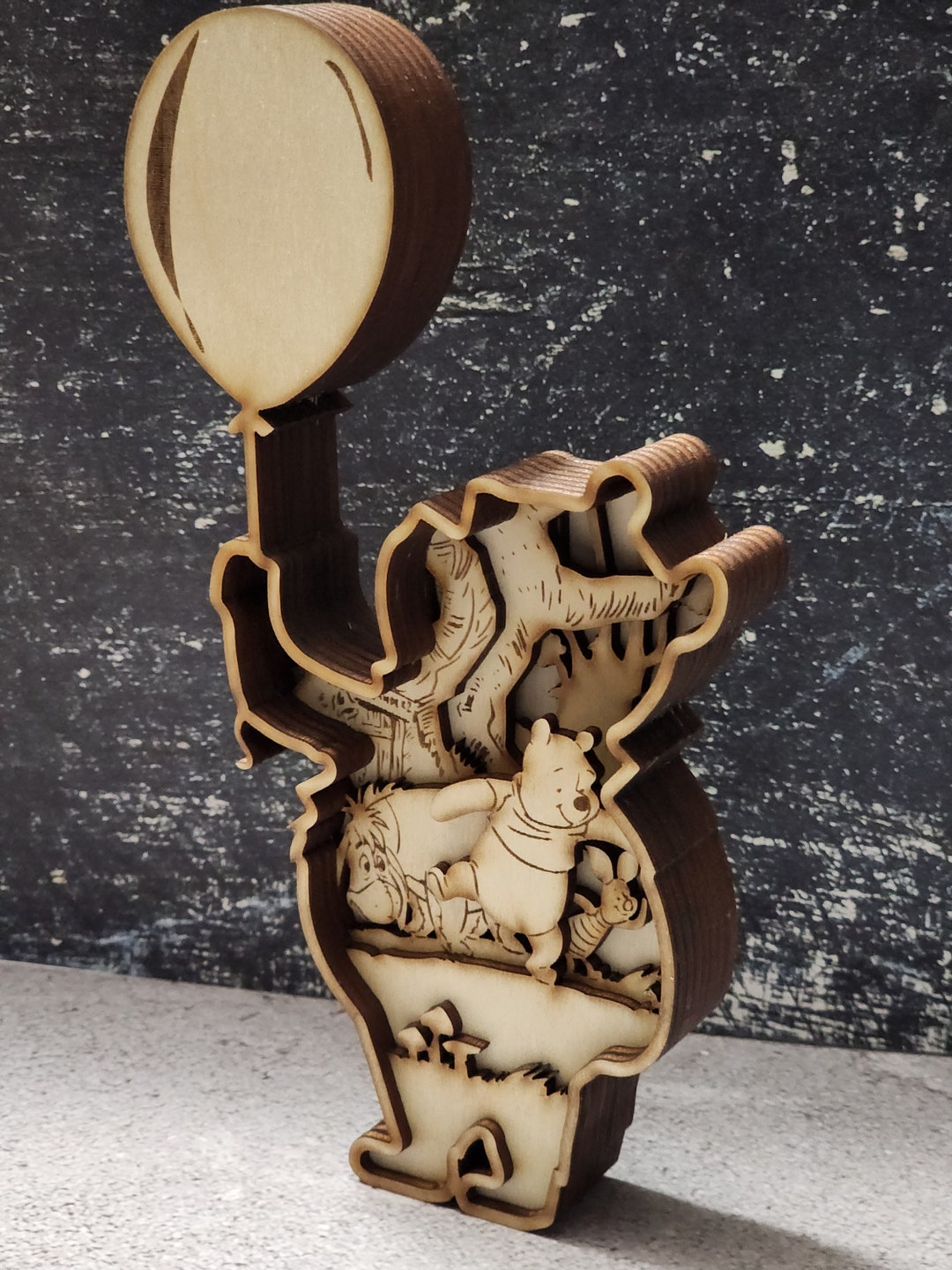 Large Wooden Laser Cut Winnie the Pooh Scene. Fast Free Shipping - Etsy