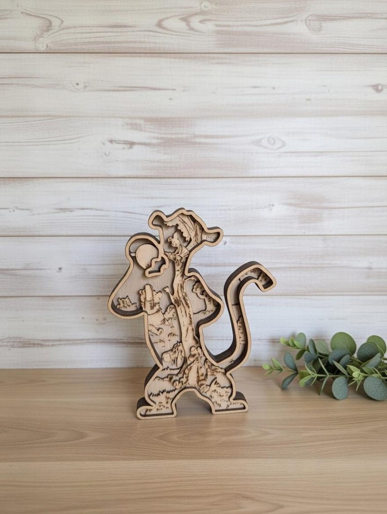Laser Cut Wooden Tigger Scene Art: Winnie the Pooh Character Display - Etsy