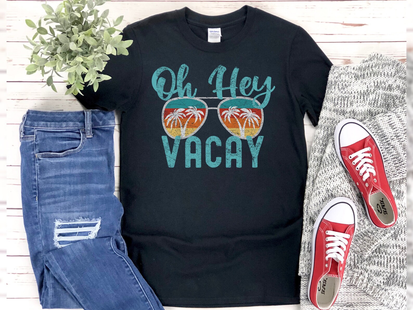 Oh Hey Vacay Beach Vacation Tshirt for Girls Trip, Girls Weekend ...
