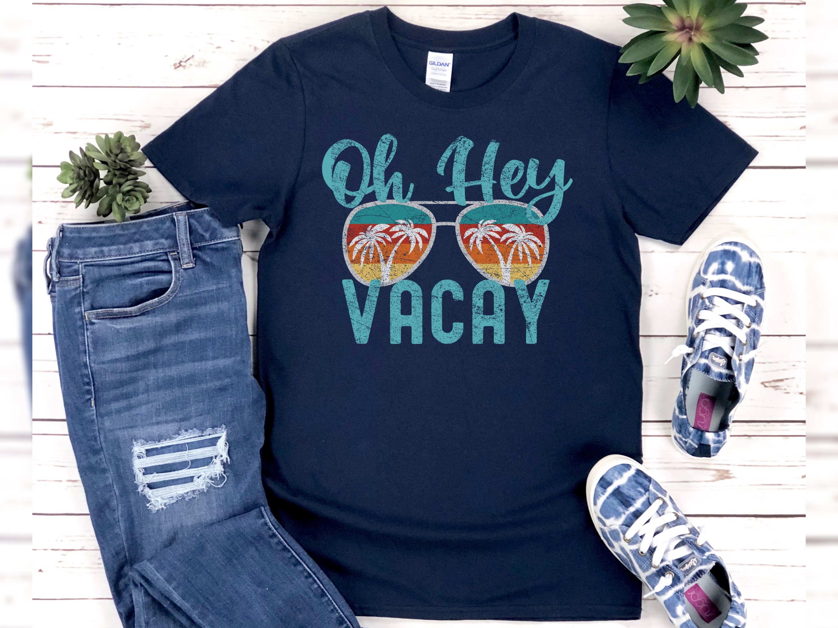 Oh Hey Vacay Beach Vacation Tshirt for Girls Trip, Girls Weekend ...