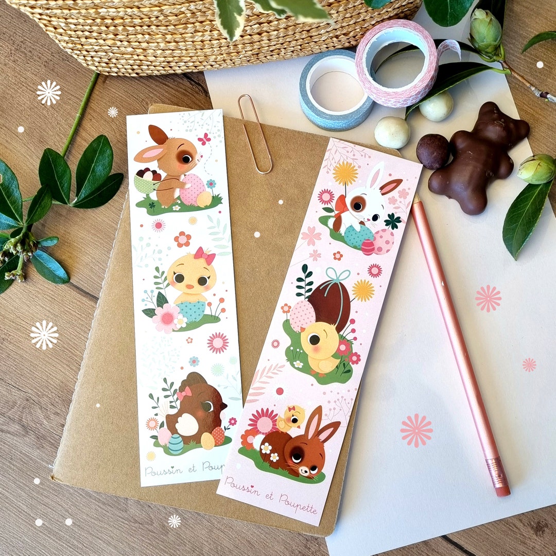 Marque page printemps, Marque page pâques, Marque page Kawaii, Marque ...
