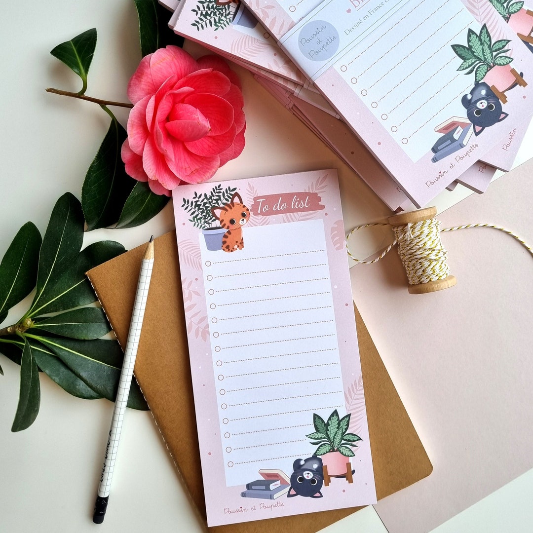 To Do List Chat, Notepad Lined Cat, Notepad To-do List, Stationery Cat, Notepad Kawaii Chat - Etsy