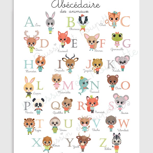 Alphabet animaux - Etsy France