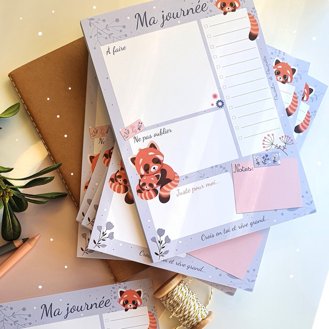 A5 Red Panda Daily Planner A5 Red Panda Notebook A5 Daily - Etsy