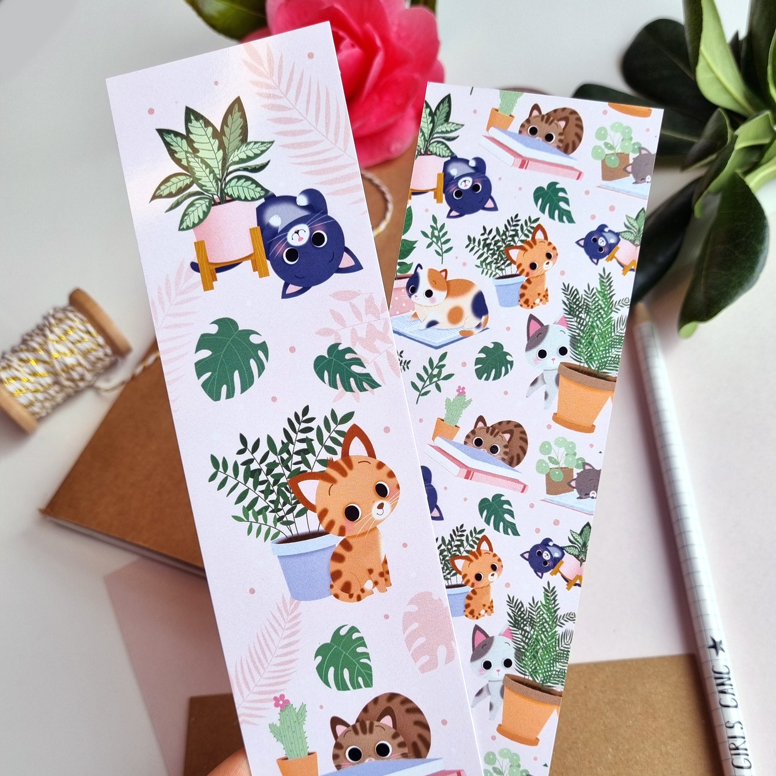 Marque page chats Marque page plantes Marque page Kawaii | Etsy