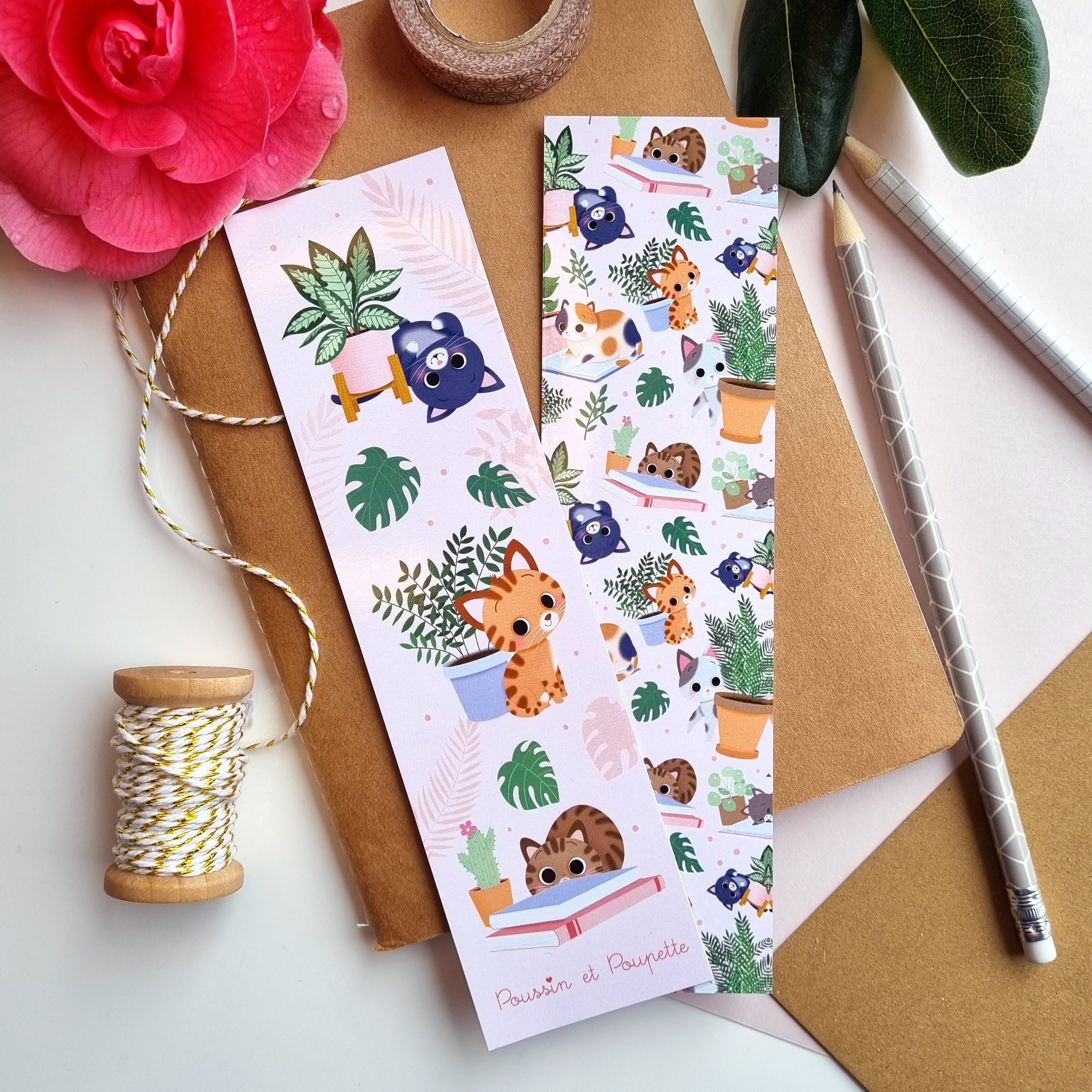 Marque page chats Marque page plantes Marque page Kawaii | Etsy