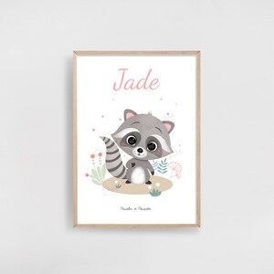 Affiche raton laveur,Affiche chambre bébé,Affiche personnalisable ...