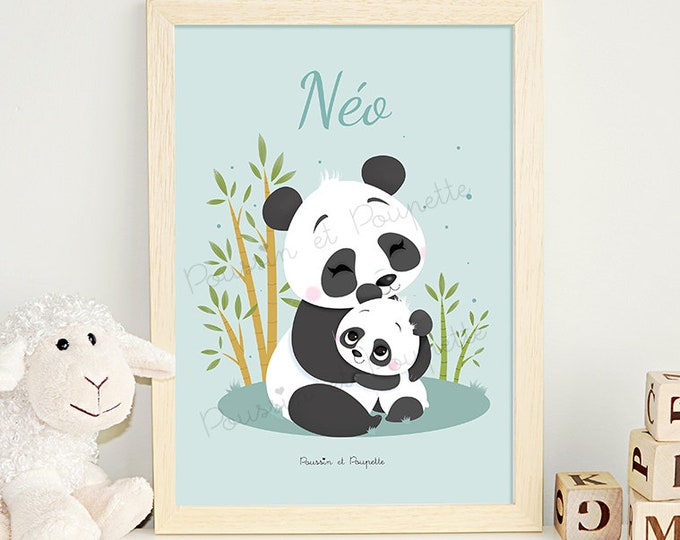 Panda Poster, Baby Room Poster, Customizable Poster, Child Poster ...