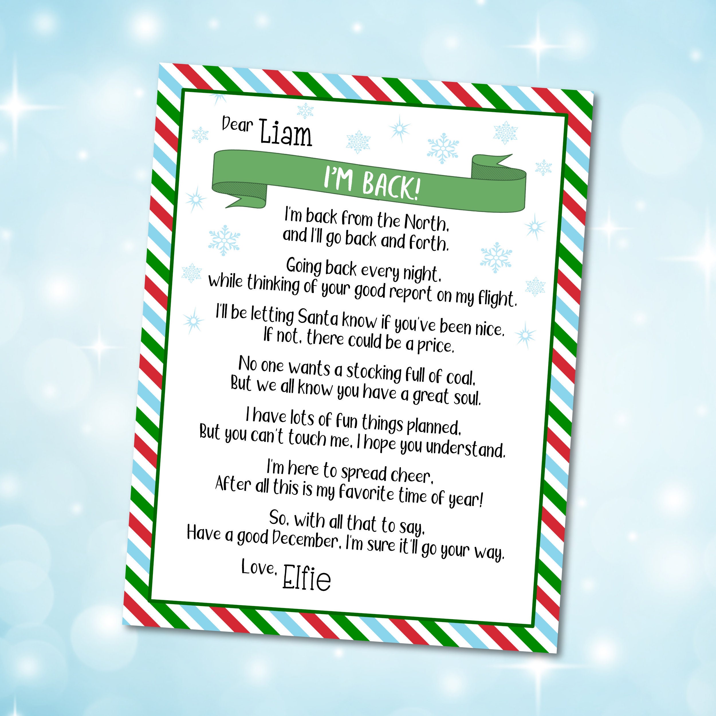 Elf Printables - Editable Elf Printables - Elf Letters - Personalized ...