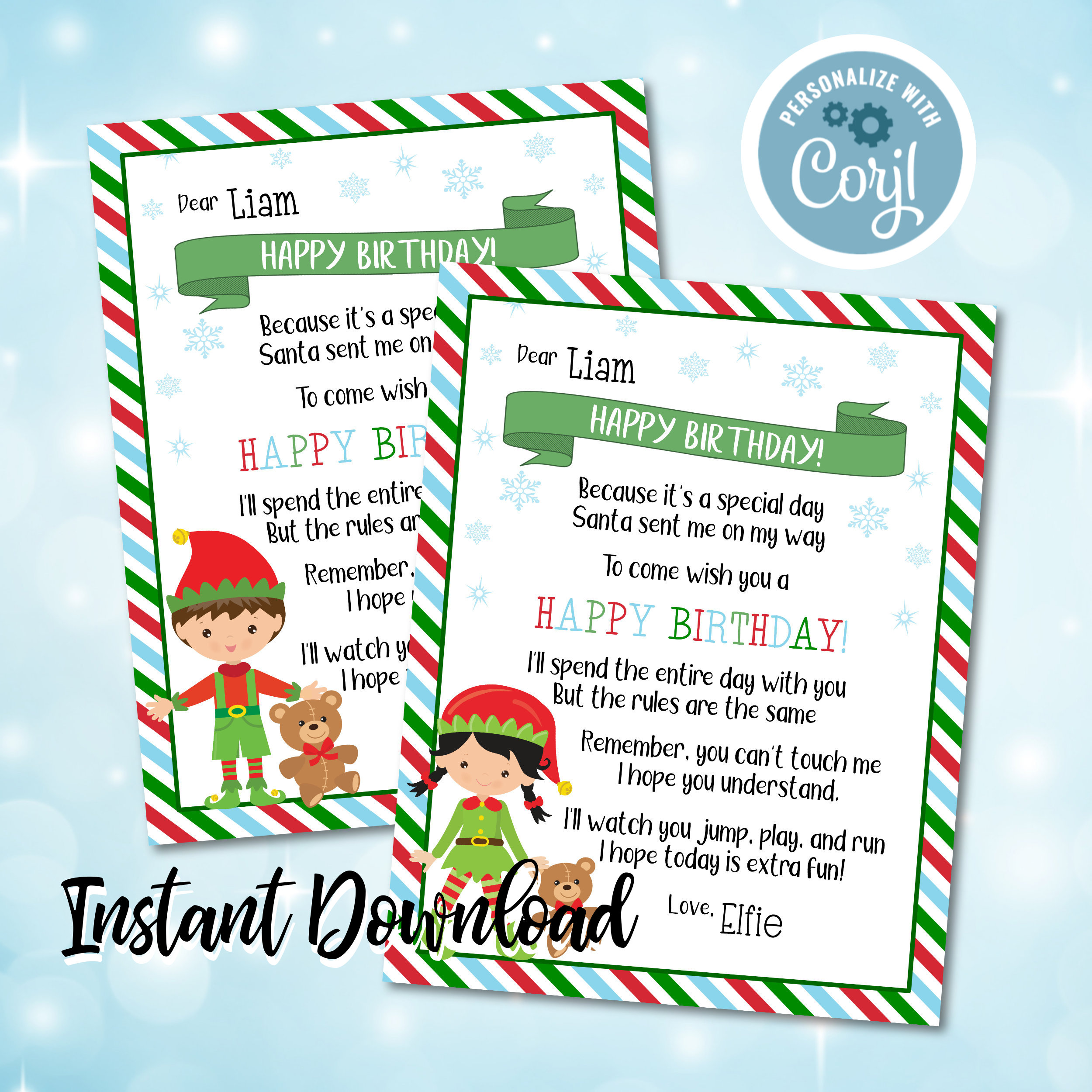 Editable Elf Birthday Letter – Printable Instant Download - Etsy