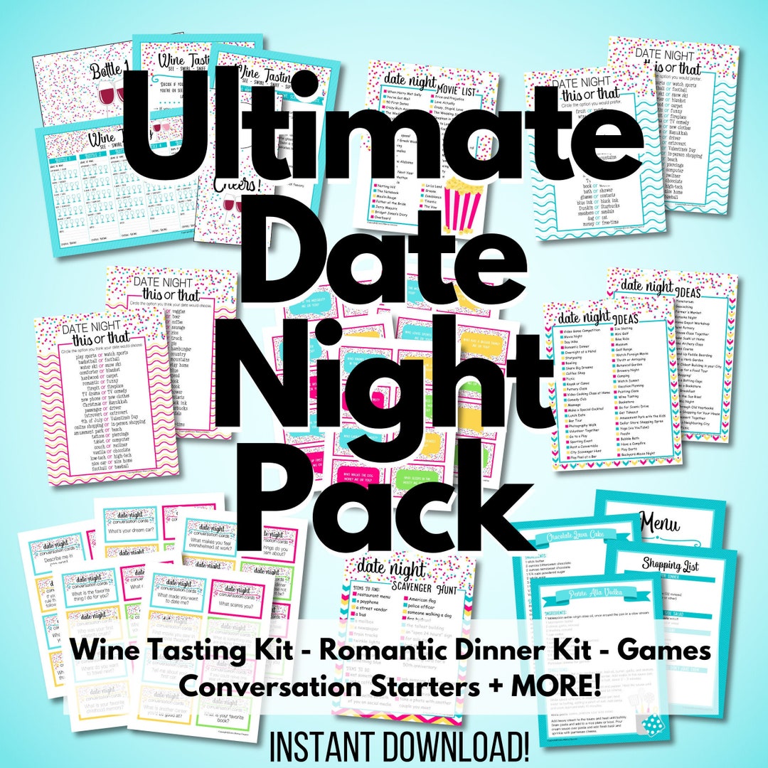 Ultimate Date Night Bundle Kit – Games, Dinner, Wine Tasting (PDF ...