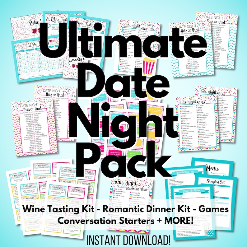 Date Night Kit Printable PDF Instant Download Date Night - Etsy