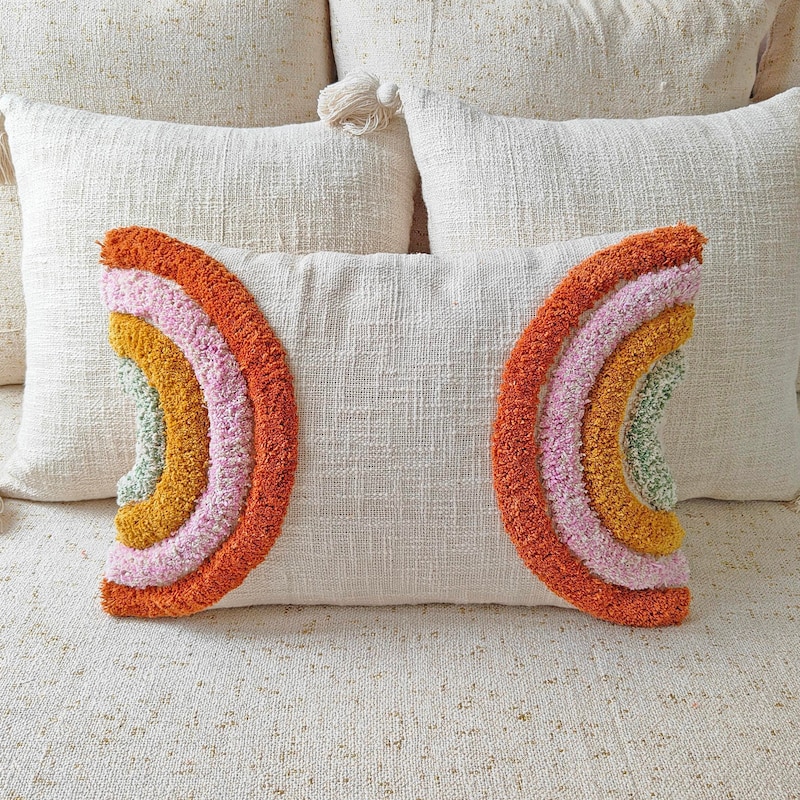 Rainbow Pillow - Etsy