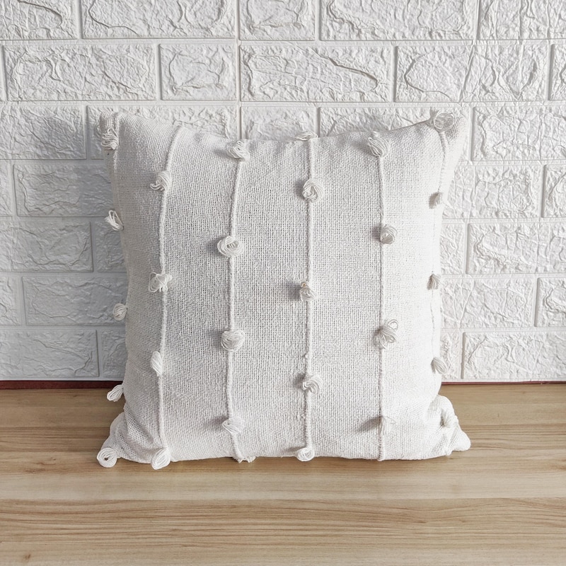 White Textured Pillow - Etsy