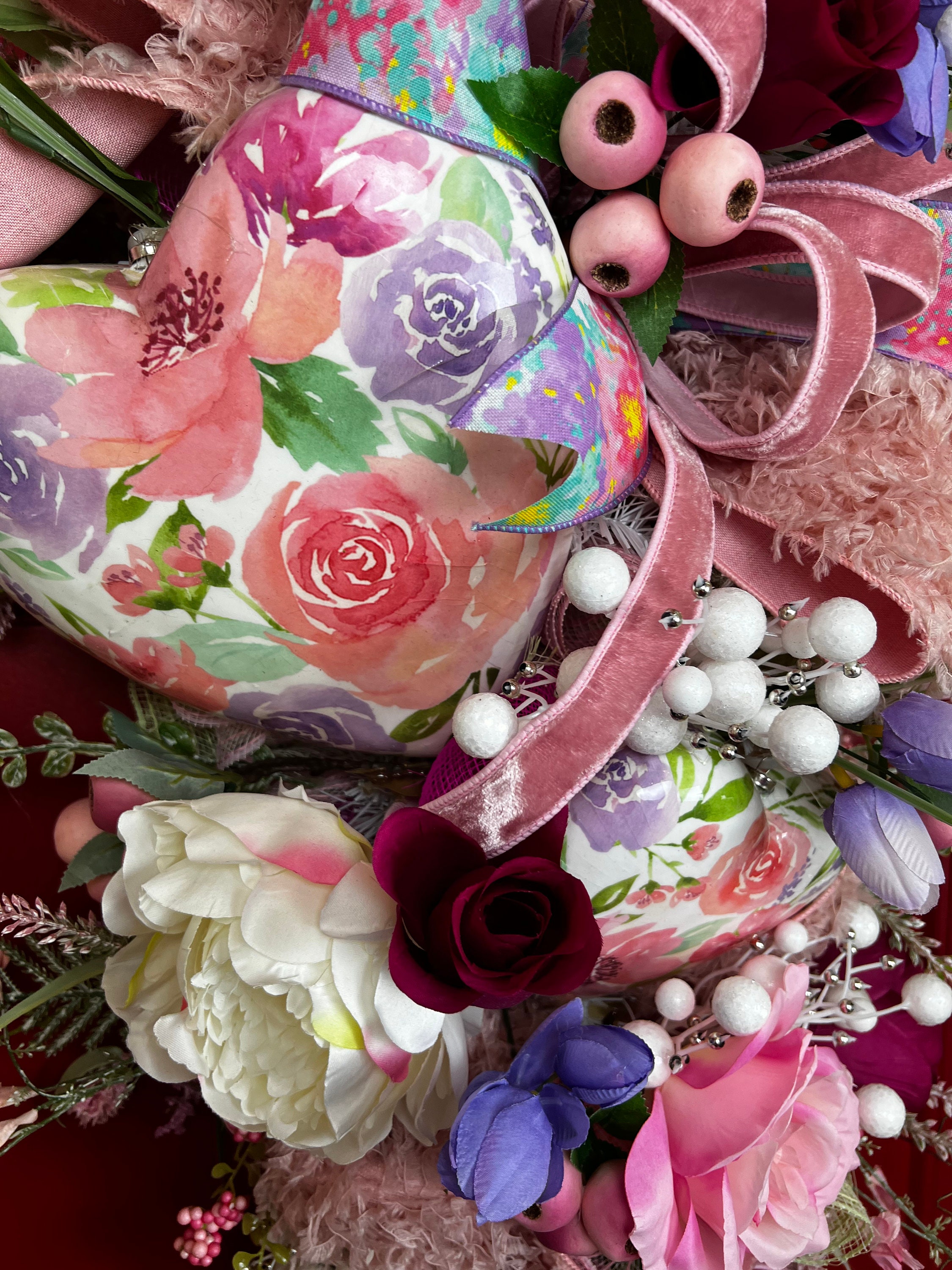 Floral Heart Swag for Front Door, Mother's Day Love Porch Decor ...