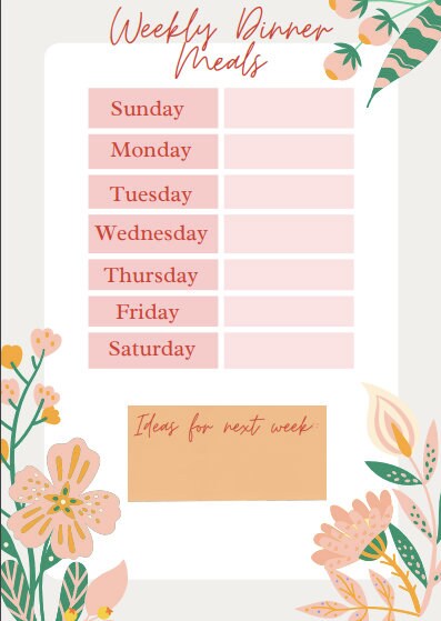 Printable Organizational Sheets - Etsy