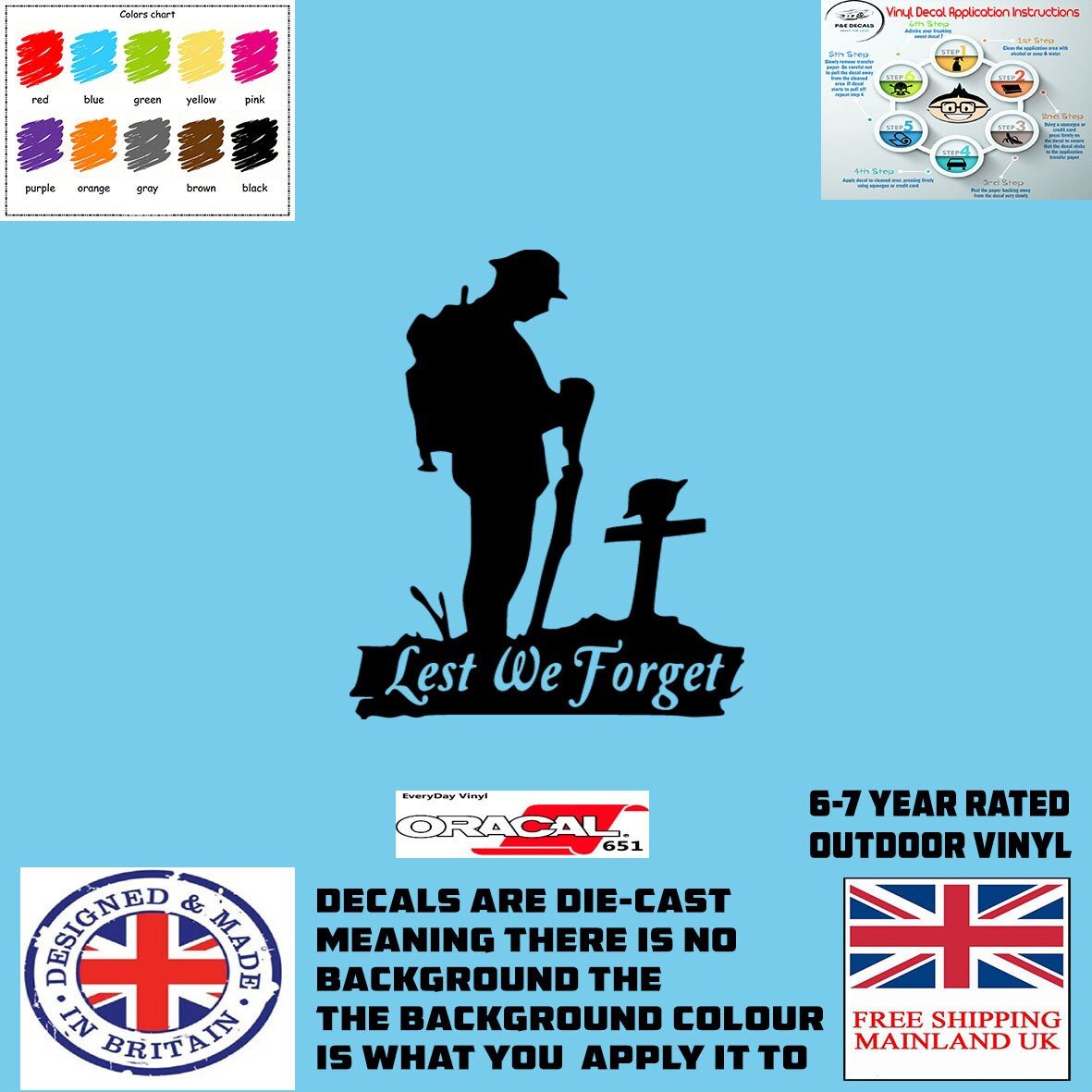 Lest We Forget Remembrance Car Sticker Decal Bumper Window - Etsy