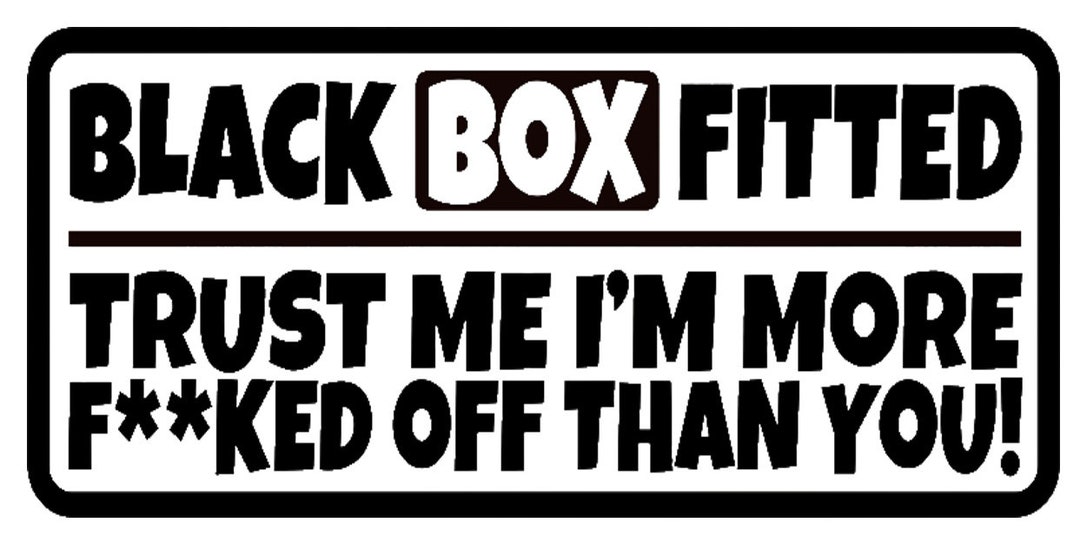 Black Box Fitted Bumper Sticker Black Box Car Sticker Rude Black Box ...